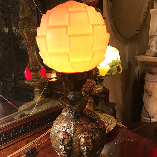 Will Rogers and Wiley Post Commemorative Novelty Lamp - Vintage Glass ...